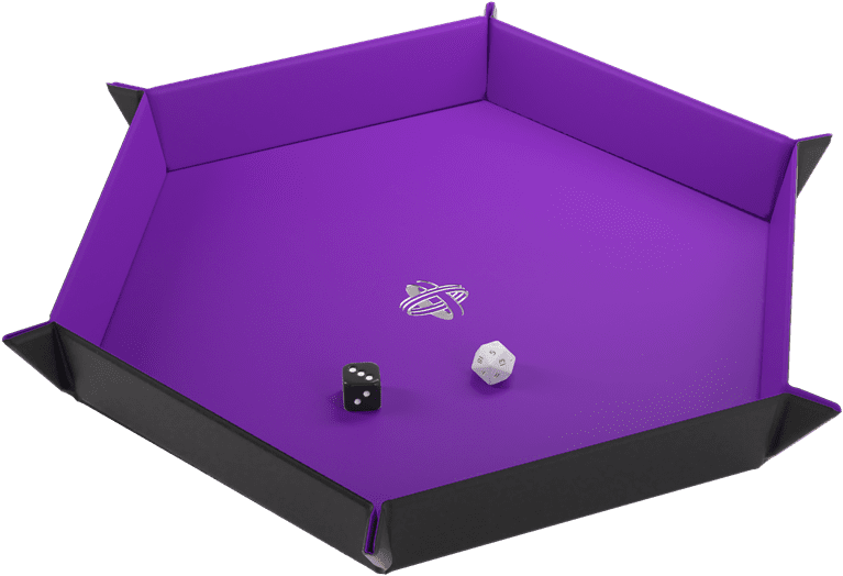 Magnetic Dice Tray XL Hexagonal Black/Purple - Koning Bordspel