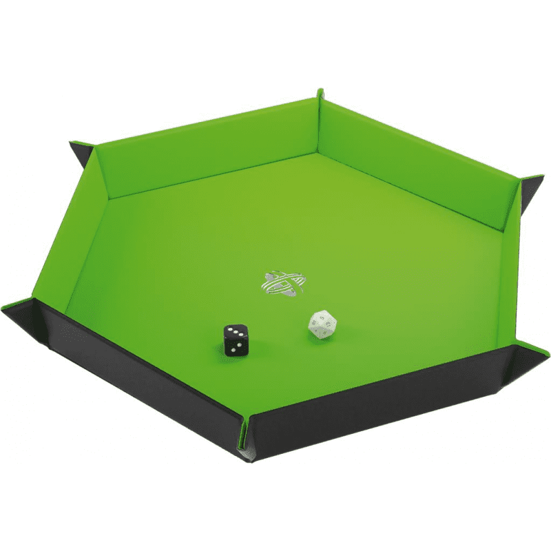 Magnetic Dice Tray XL Hexagonal Black/Green - Koning Bordspel