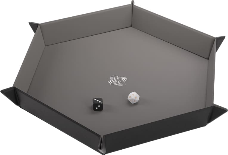 Magnetic Dice Tray XL Hexagonal Black/Grey - Koning Bordspel