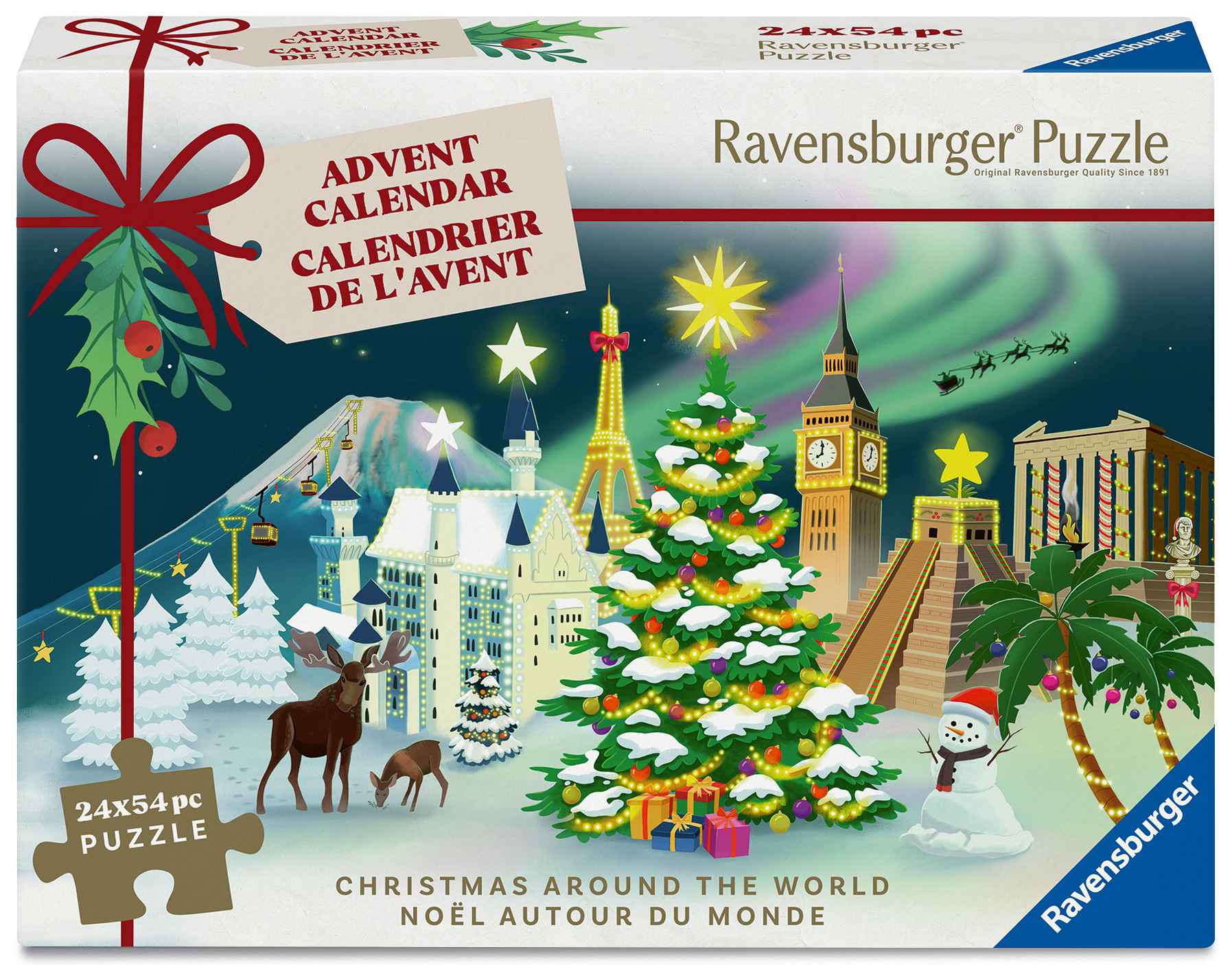 Christmas Around the World Advent Calendar 24x54 stuks - Koning Bordspel